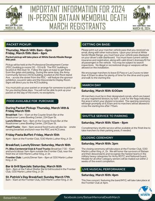 Bataan Memorial Death Mark Information | Zia Country 99.5 | Southern ...